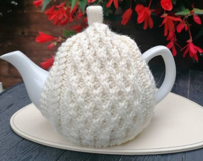 Aran Teapot Cozy / Wool Teapot Cozy / Hand Knitted Tea Cosy - Etsy