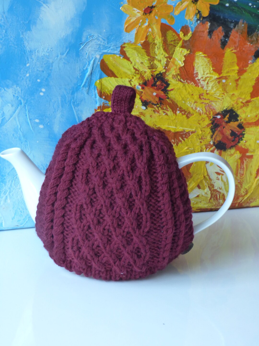 Aran Teapot Cozy / Wool Teapot Cozy / Hand Knitted Tea Cosy - Etsy