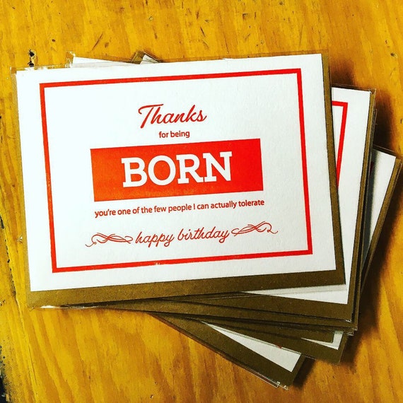 Thanks for being born | Etsy