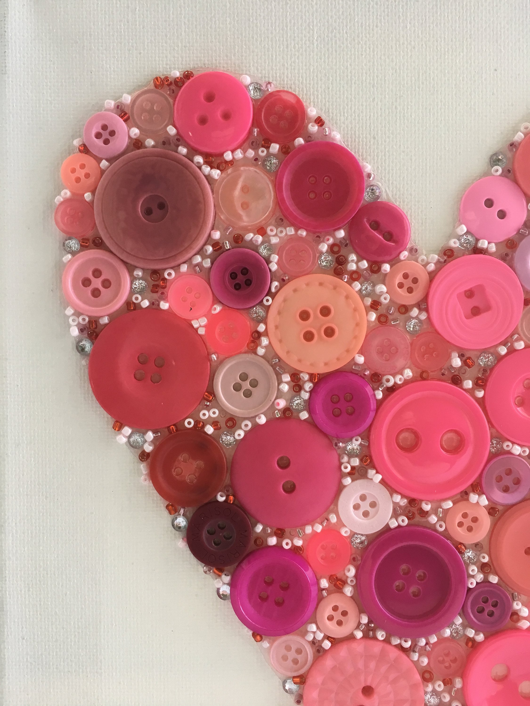 Heart Button Art - Etsy