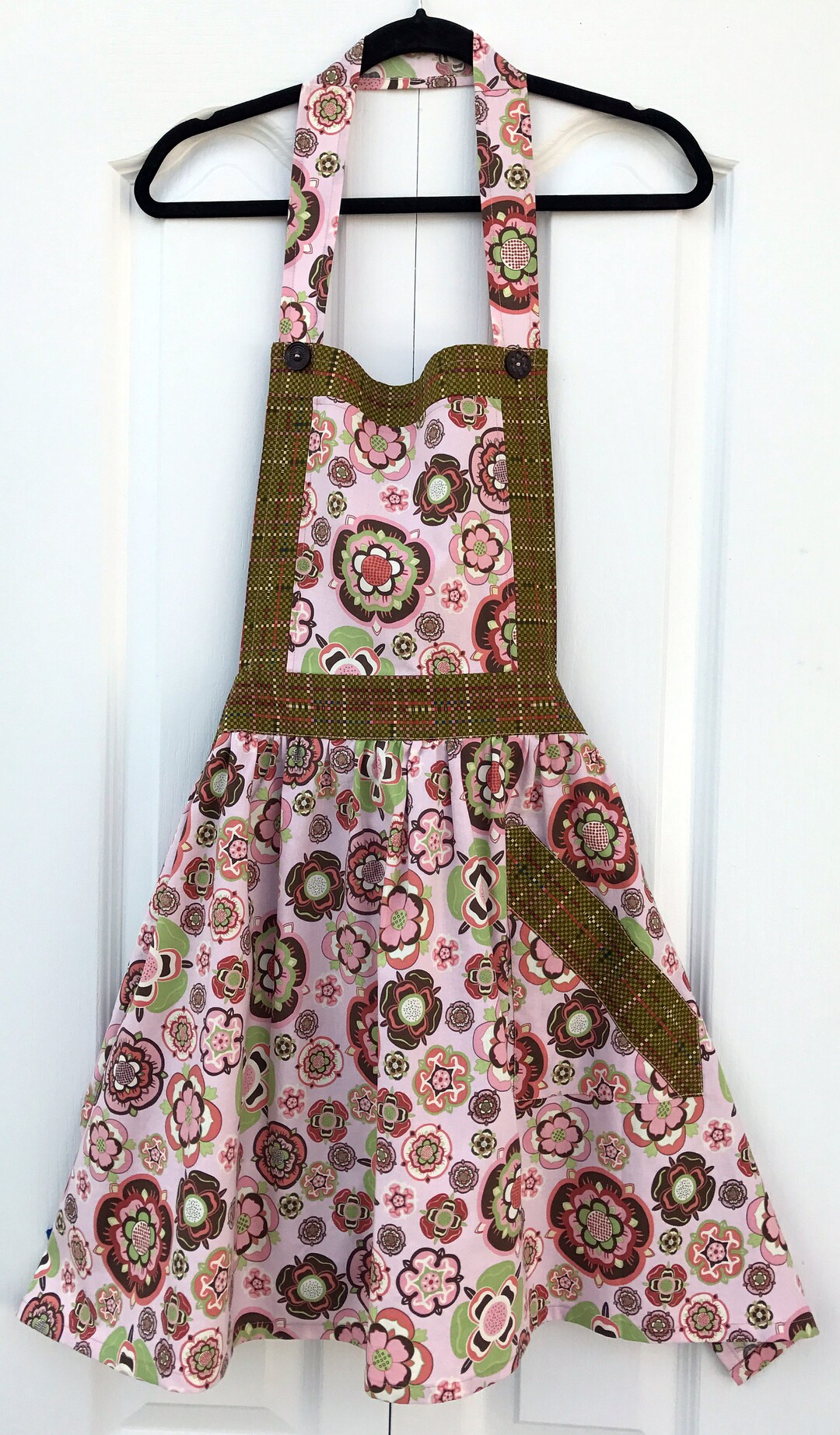 Full Kitchen Apron - Cute Retro Vintage One of a Kind Handmade Flowers ...