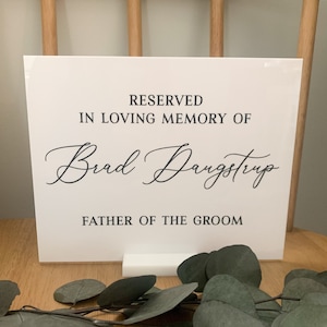 Acrylic Reserved in Loving Memory of Sign | Reserved Seat Sign | in ...