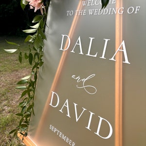 Frosted Acrylic Wedding Sign | Personalized Wedding Welcome Sign ...