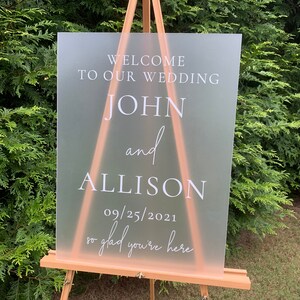 Frosted Acrylic Wedding Sign Frosted Acrylic Welcome Sign Frosted ...
