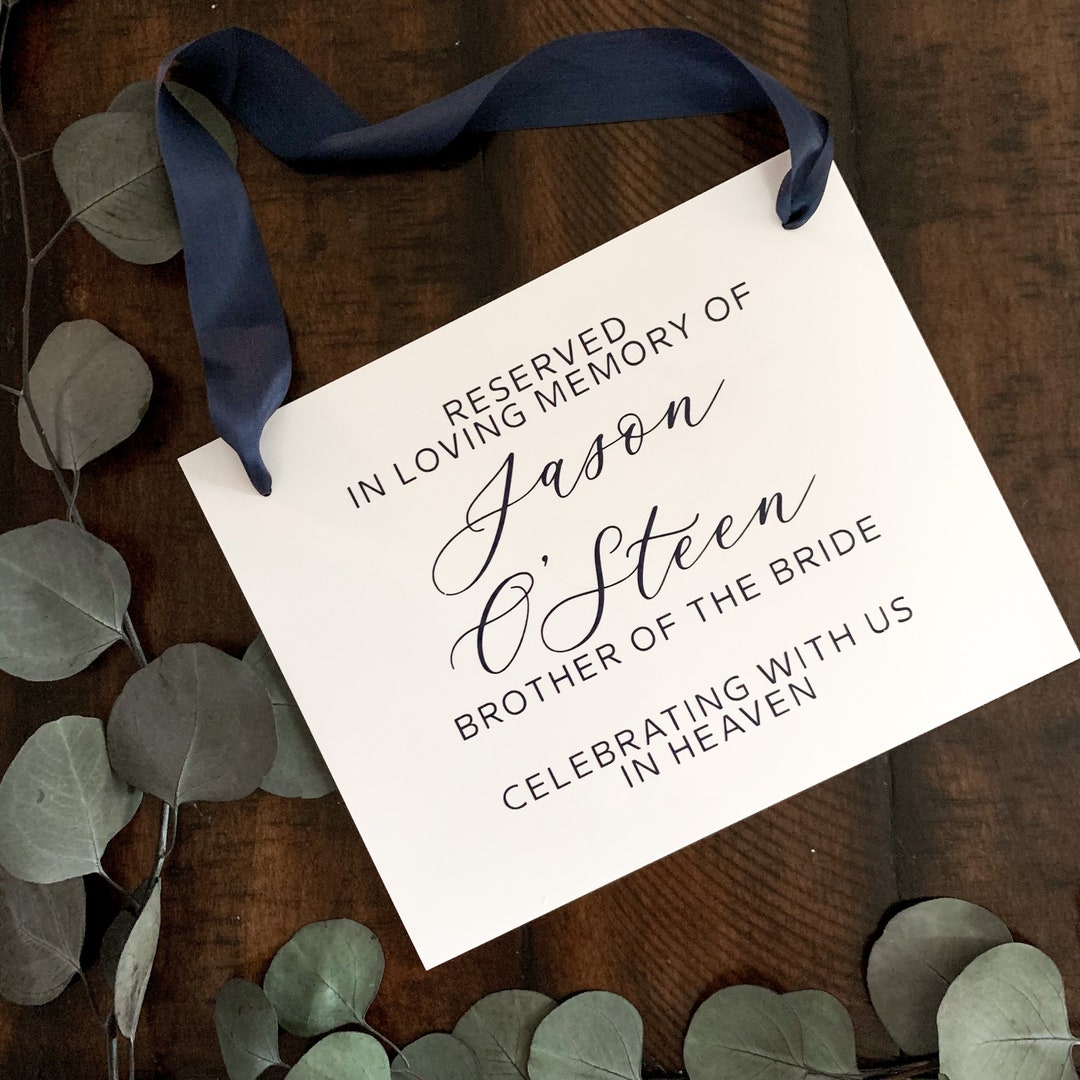 White Acrylic Reserved in Loving Memory of Sign | Reserved Seat Sign ...