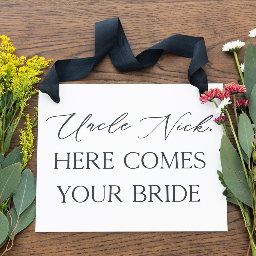 Personalized Here Comes Your Bride Sign | Personalized Ring Bearer Sign ...