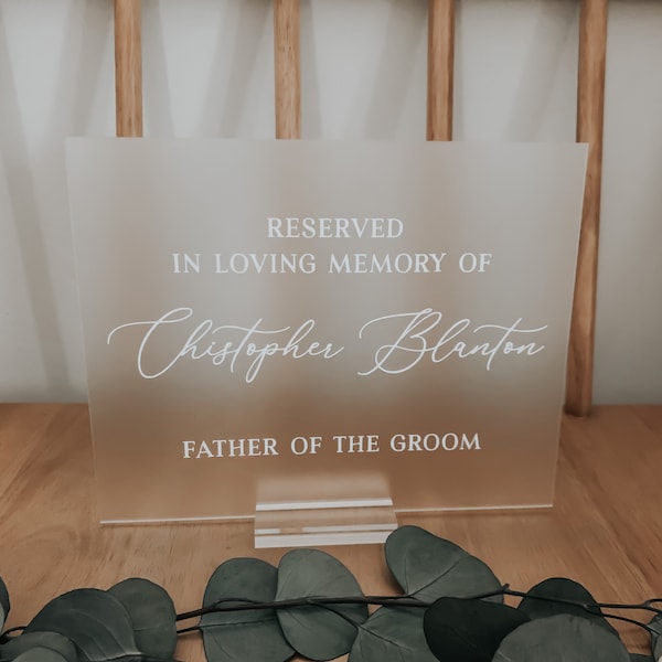 In Loving Memory Wedding Sign - Etsy