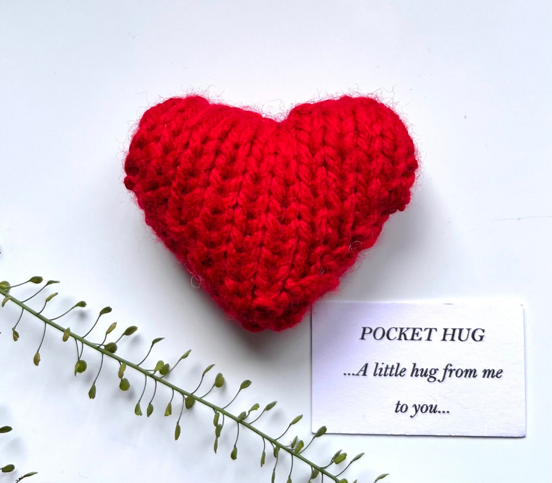 Knitted Pocket Hug, Long Distance Support Gift, Adhd, Autism Gift ...