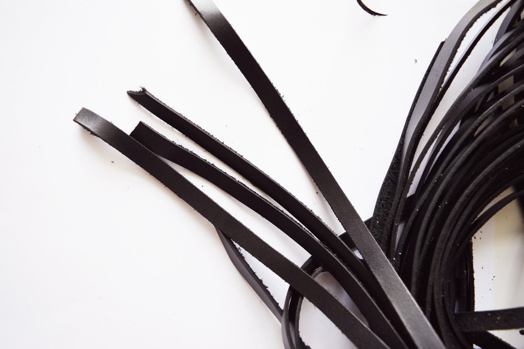 Black Leather 10mm Cow Leather Strap Genuine Real Leather Craft ...