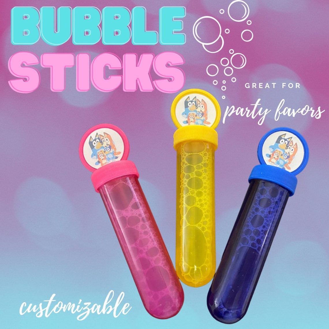 Bubble sticks with customizable top | Etsy