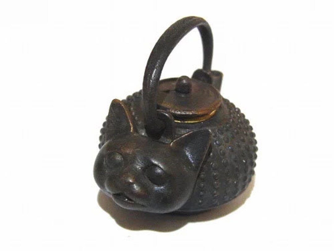 OOAK Miniature Cat Tea Kettle lid Opens Handmade in Japan - Etsy