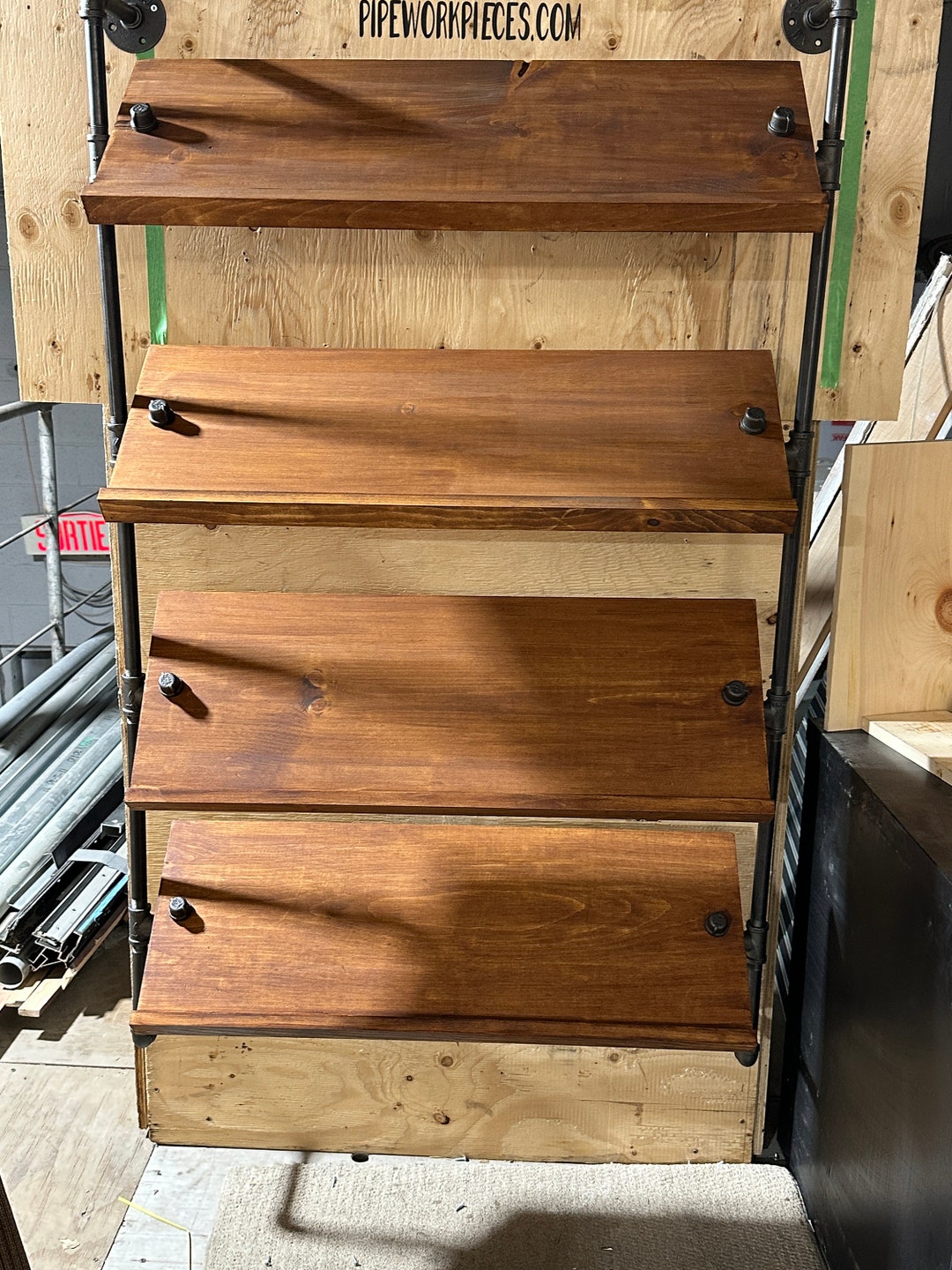 4 Tier Wall Mounted Angled Shoe Rack - Etsy