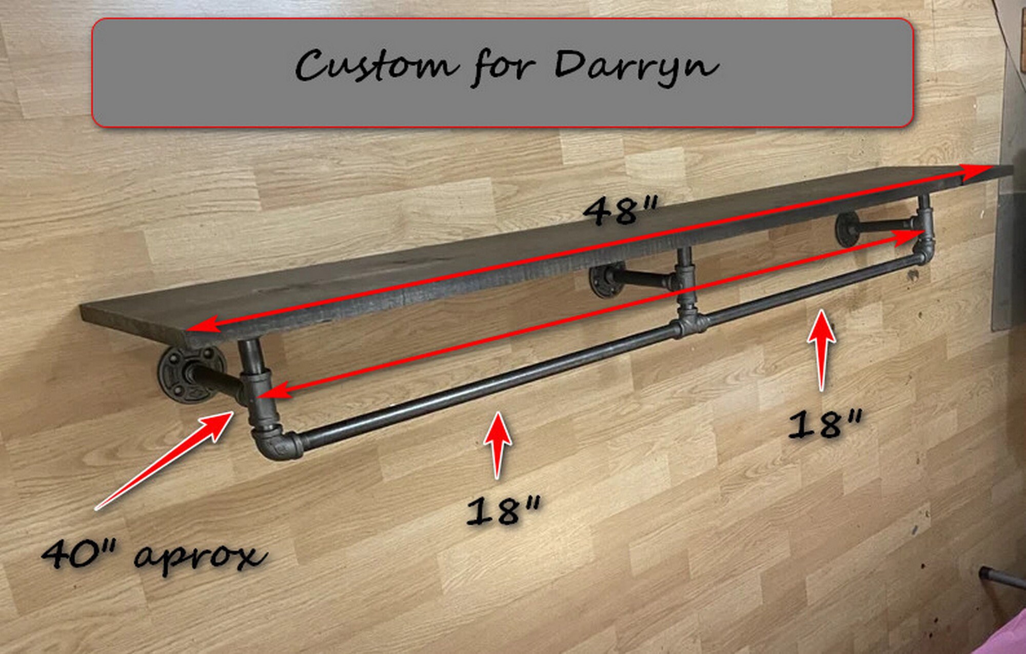 Custom Clothing Rack Clothing Rack Wall Mount Clothing | Etsy