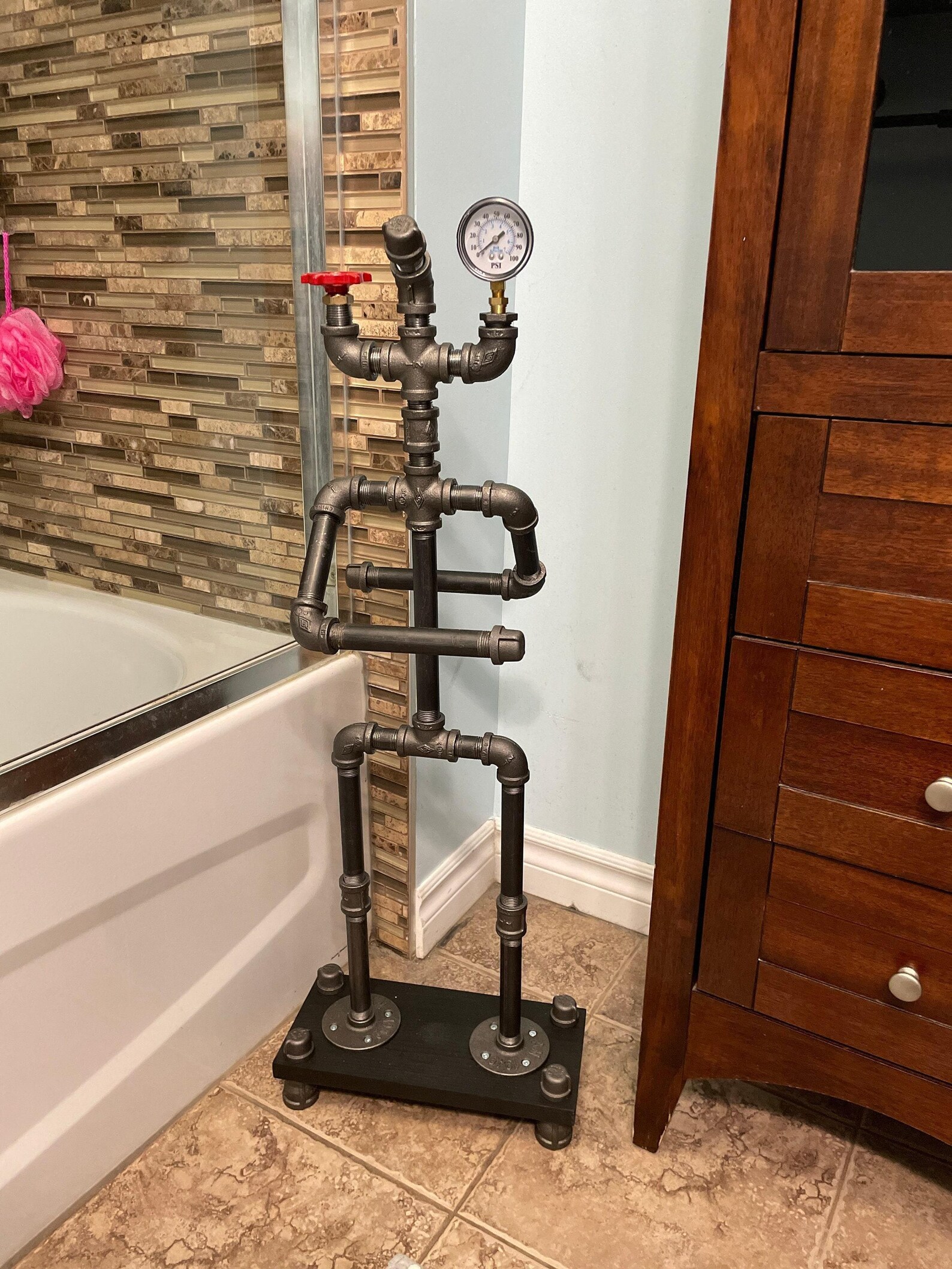 Steampunk Stan Toilet Paper Butler - Industrial Bathroom Decor - Etsy