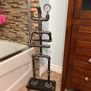 Steampunk Stan Toilet Paper Butler - Industrial Bathroom Decor - Etsy