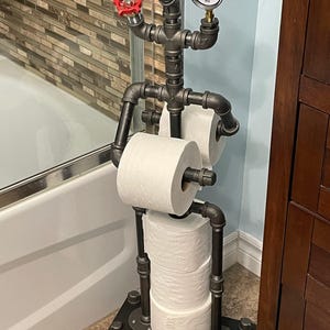 Steampunk Stan Toilet Paper Butler - Industrial Bathroom Decor - Etsy