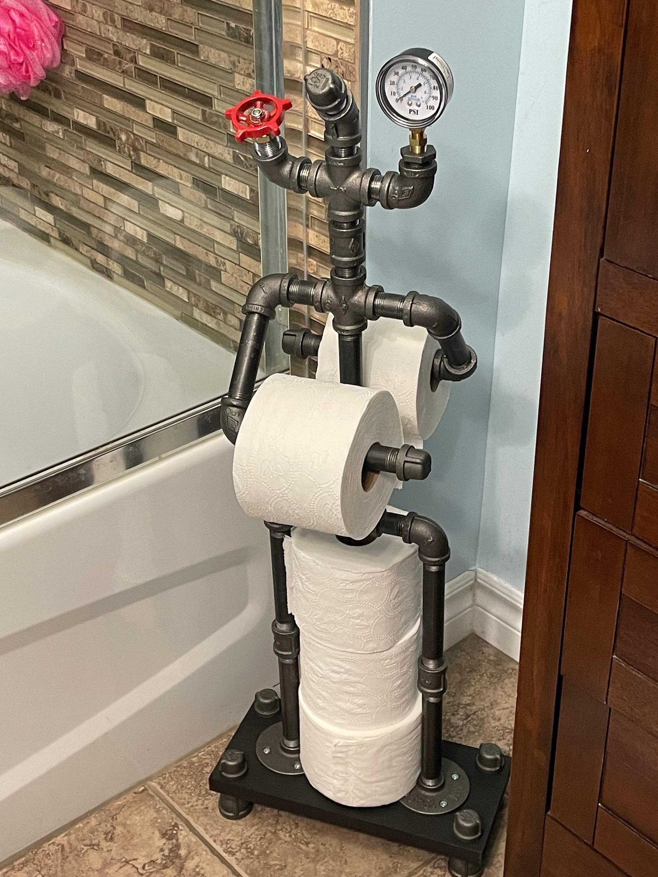 Steampunk Stan Toilet Paper Butler - Industrial Bathroom Decor - Etsy