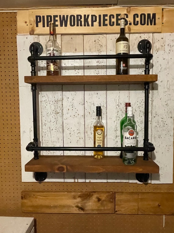 2 Tier Bar Shelf With 2 Support Bars Scotch Bar Bar Shelf - Etsy Canada