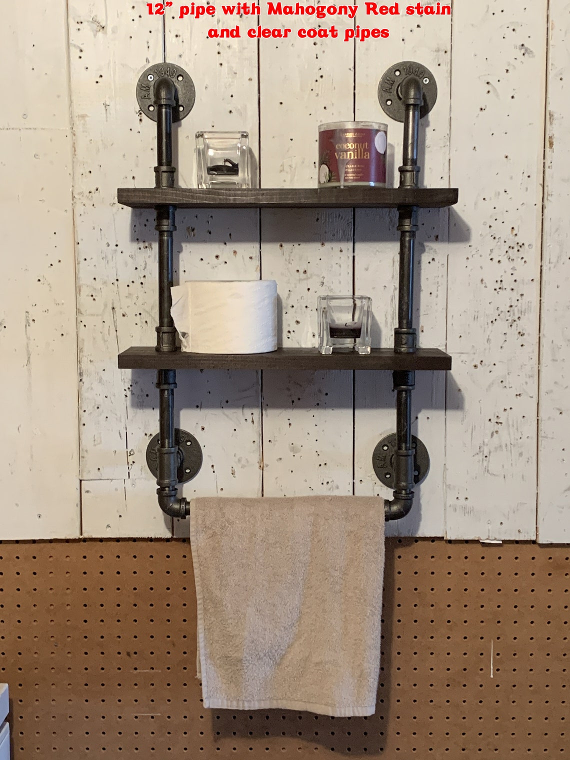 3 Tier industrial style bathroom towel rack towel rack | Etsy