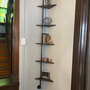 Industrial Style 5 Shelf Corner Shelf Corner Shelf Home Decor Corner ...