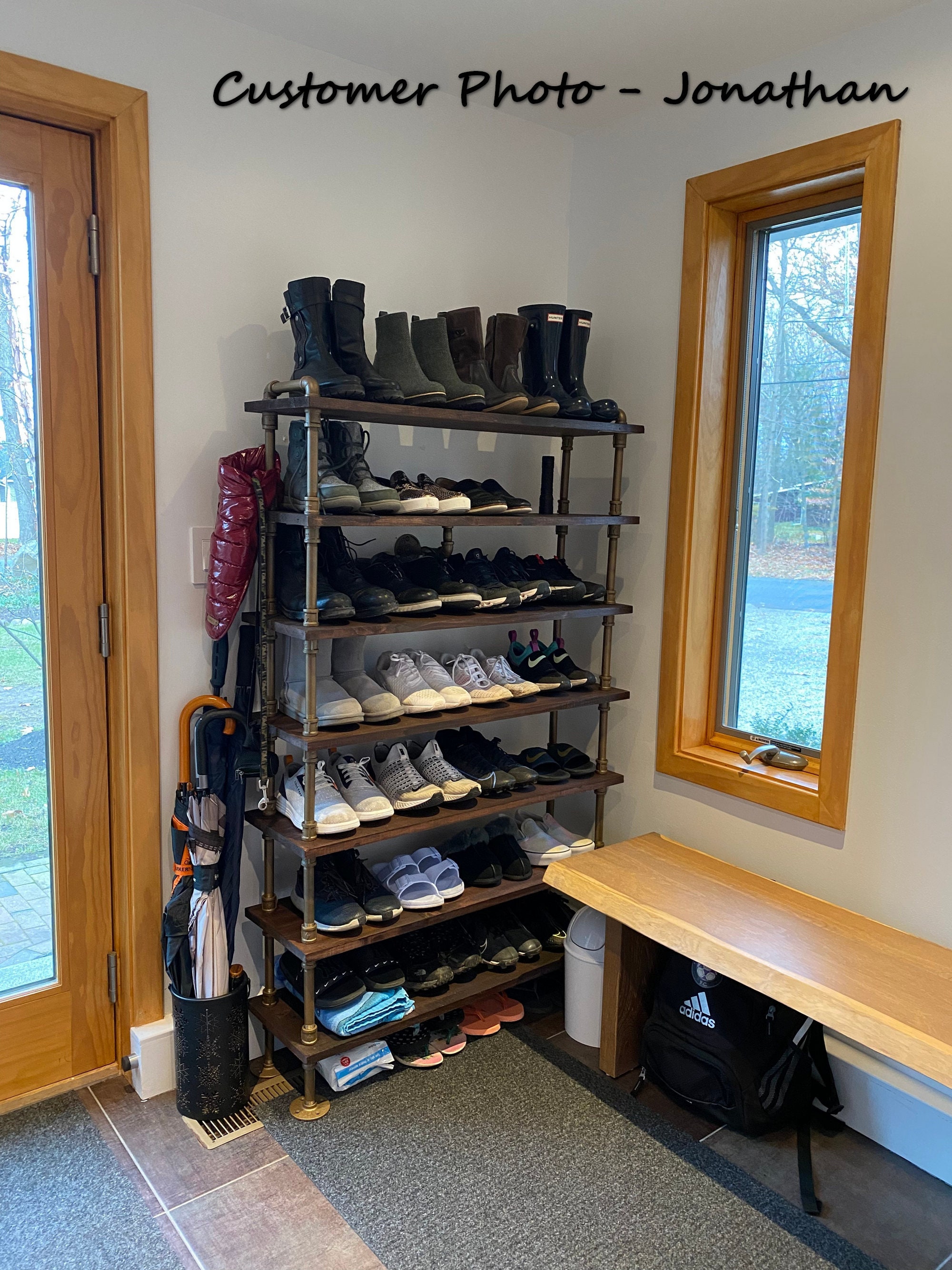 7 Shelf Industrial Style Shoe Rack Display Rack Bookcase - Etsy