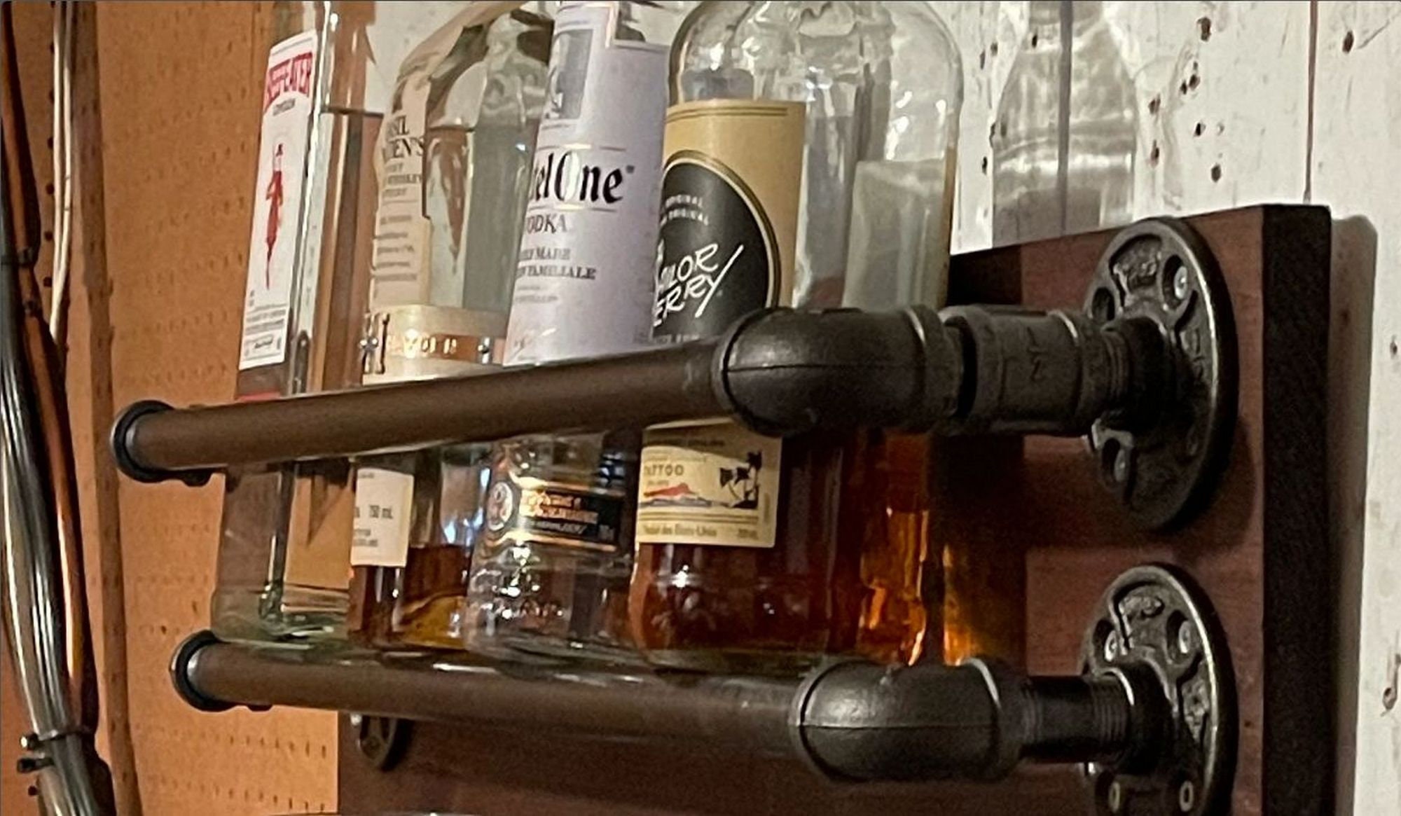 Double Pipe Bar Rack wall Mount Bar Shelf Handmade Pipe - Etsy Canada