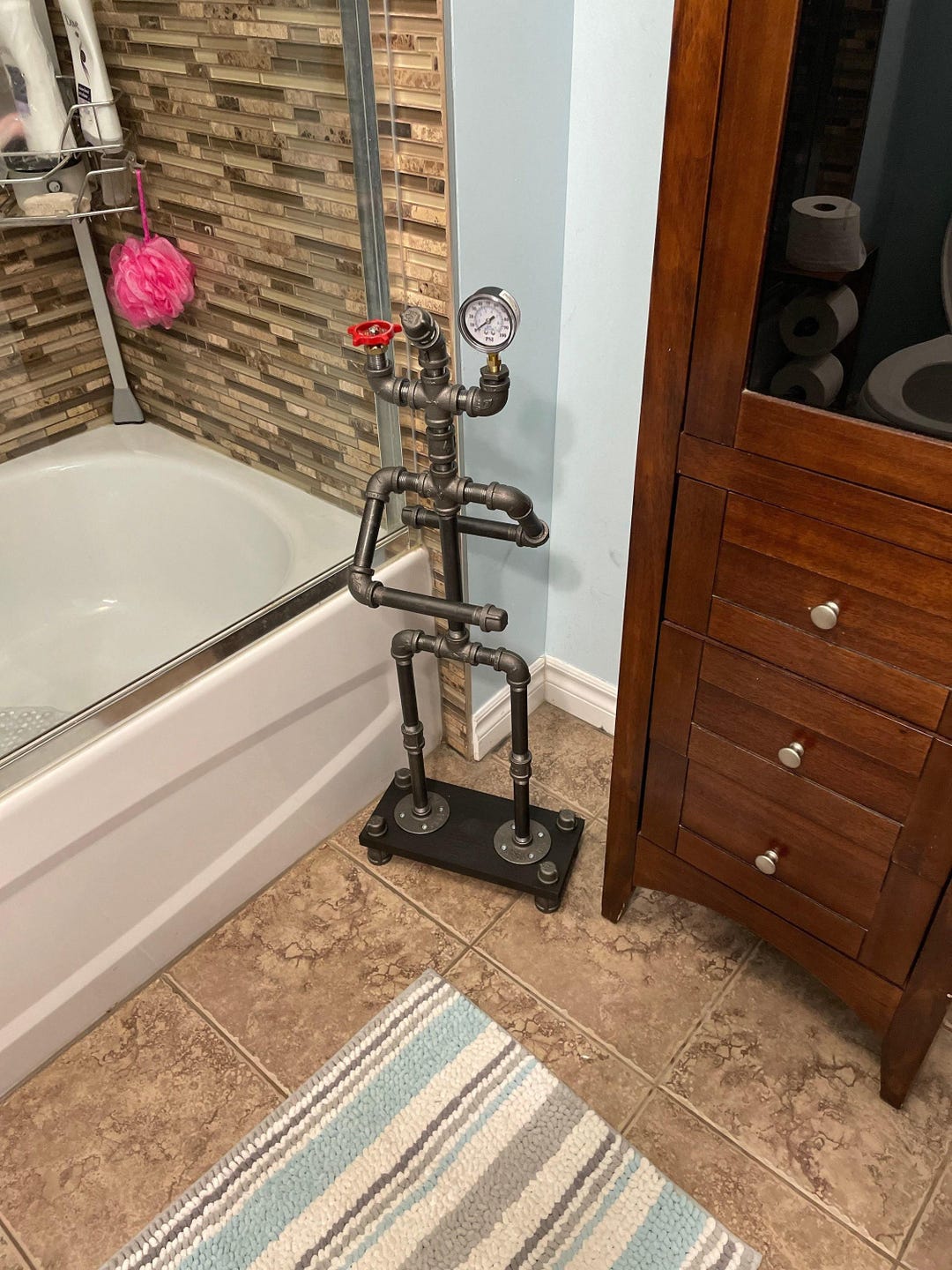 Steampunk Toilet Paper Butler - Industrial Bathroom Decor - Etsy