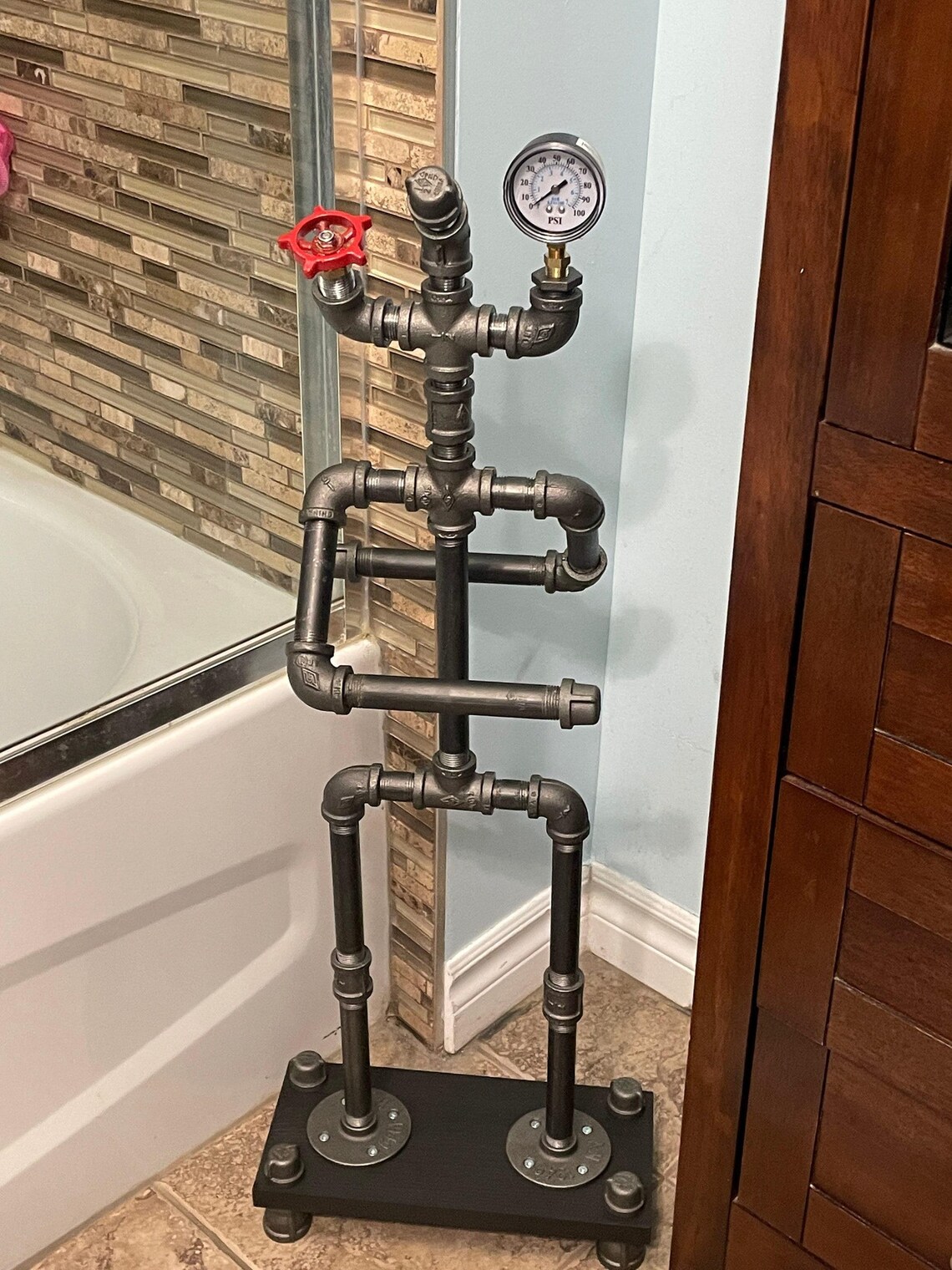 Steampunk Stan Toilet Paper Butler - Industrial Bathroom Decor - Etsy