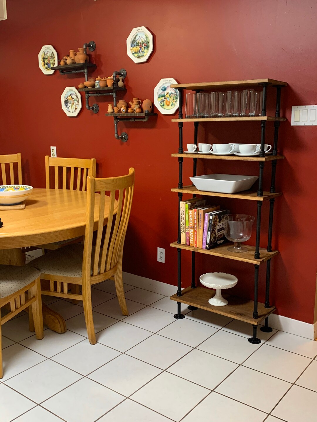 6 Shelf Flat Top Industrial Style Rack Steampunk Kitchen - Etsy