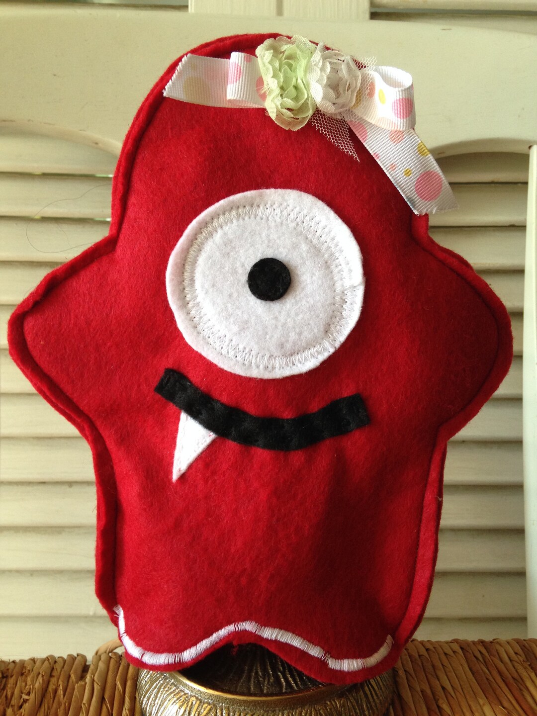 Monster Puppet Felt Hand Puppet Red Felt Monster Hand Puppet - Etsy