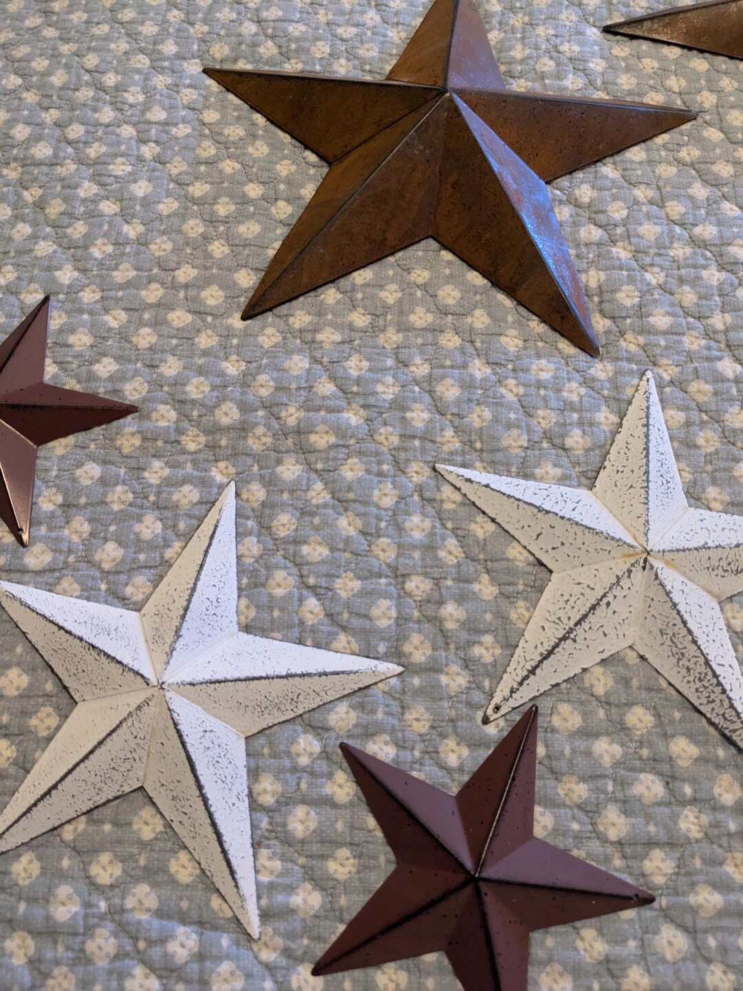 Rustic Metal Stars Farmhouse Rustic Metal Stars Red and White Metal ...