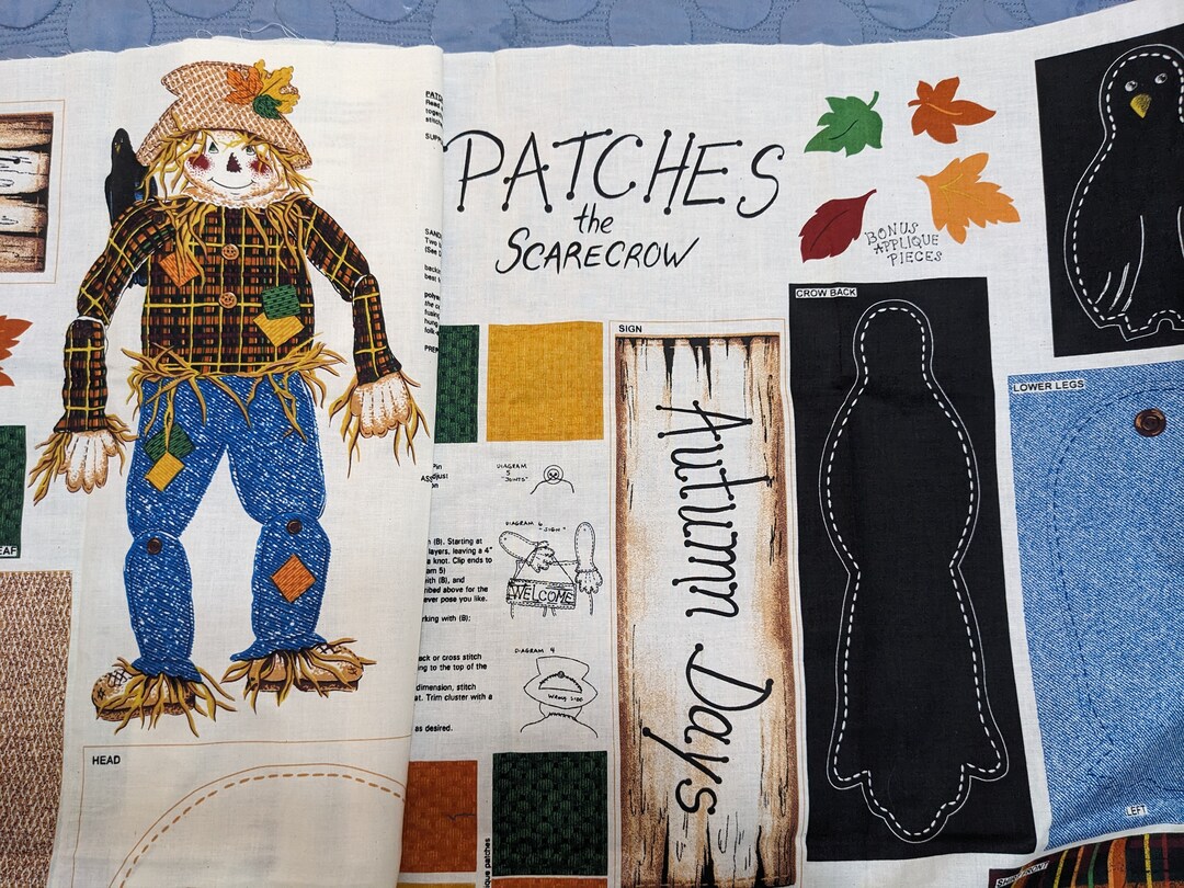 Patches the Scarecrow Fabric Vintage Cut & Sew Harvest Decor - Etsy