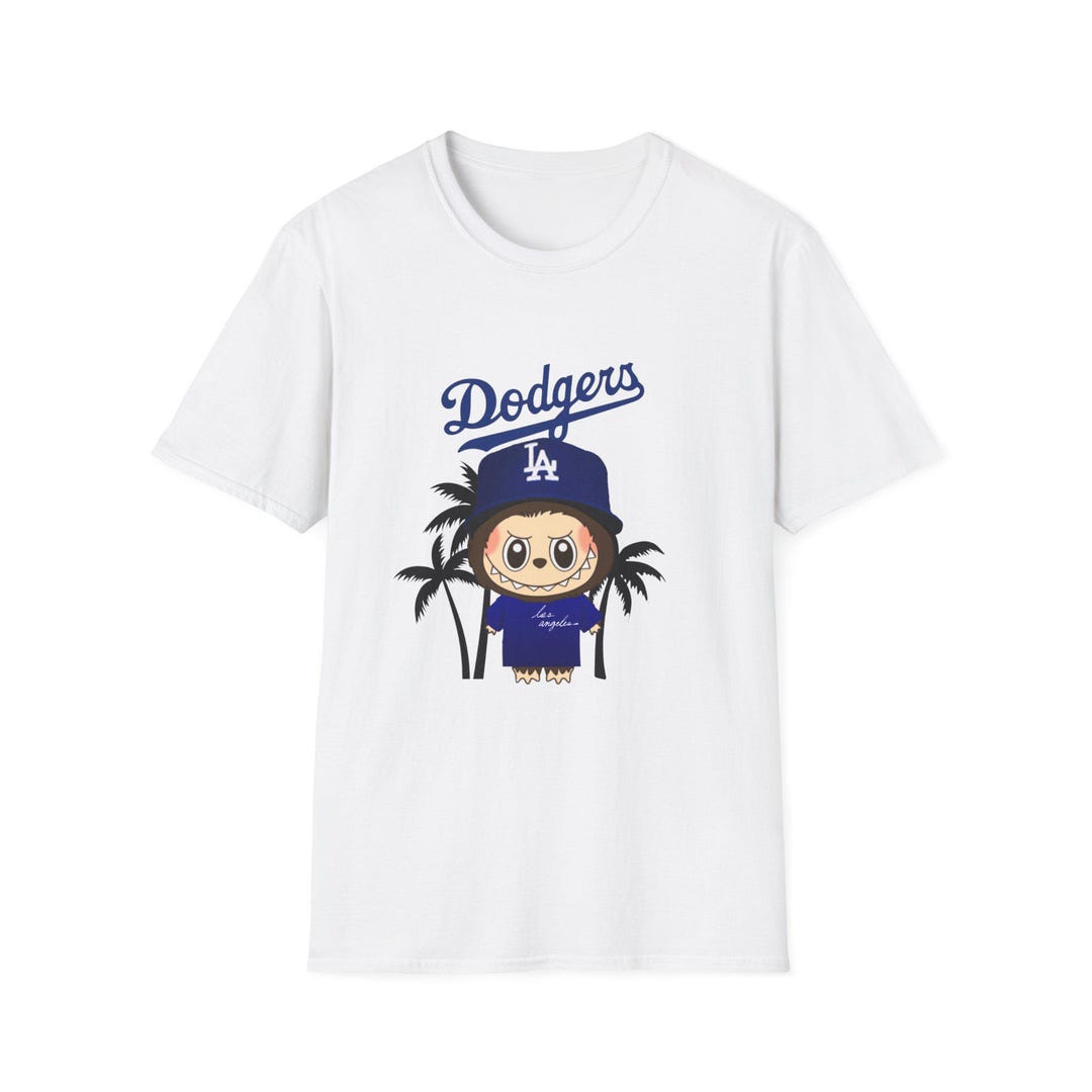 Dodgers Labubu Softstyle T-shirt, Cute Kawaii Tee, Graphic Baseball ...