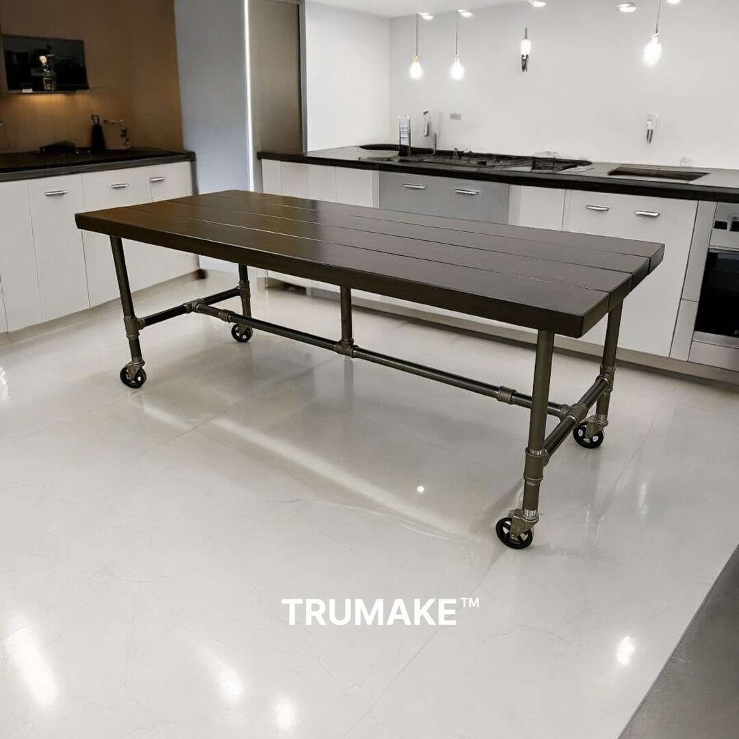 Mobile Table on Wheels | Rolling Vintage Bar Table. Rustic Bar Table ...