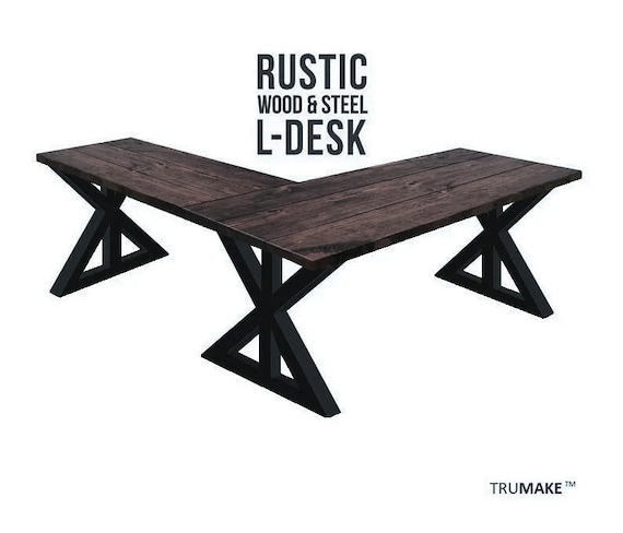 RUSTIC FARMHOUSE L shaped DESK Etsy