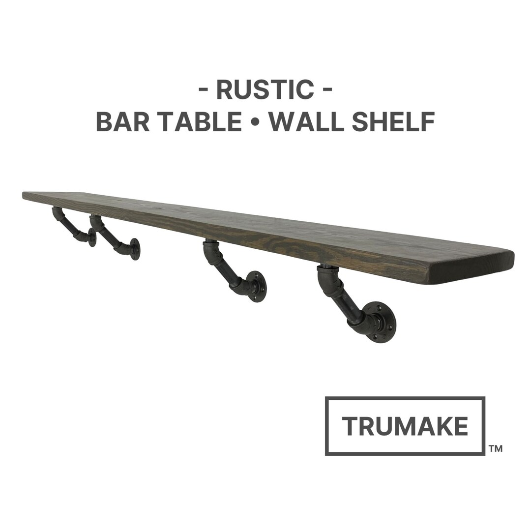 Wall Bar Table Shelf | Rustic Bar Shelf | Wall Shelf | Solid Wood and ...
