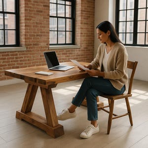 Rugged Desk | Rustic Wood Desk | Heavy Desk | Thick Wood Desk ...