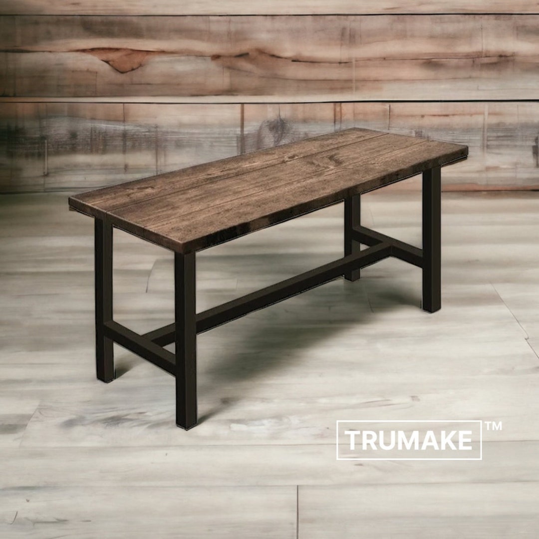 RUSTIC BAR TABLE. Rustic Bar Table. Solid Wood and Steel Bar Table. Pub ...