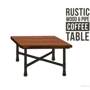 Coffee Table, Rustic Coffee Table. Farmhouse Coffee Table. Pipe Leg ...
