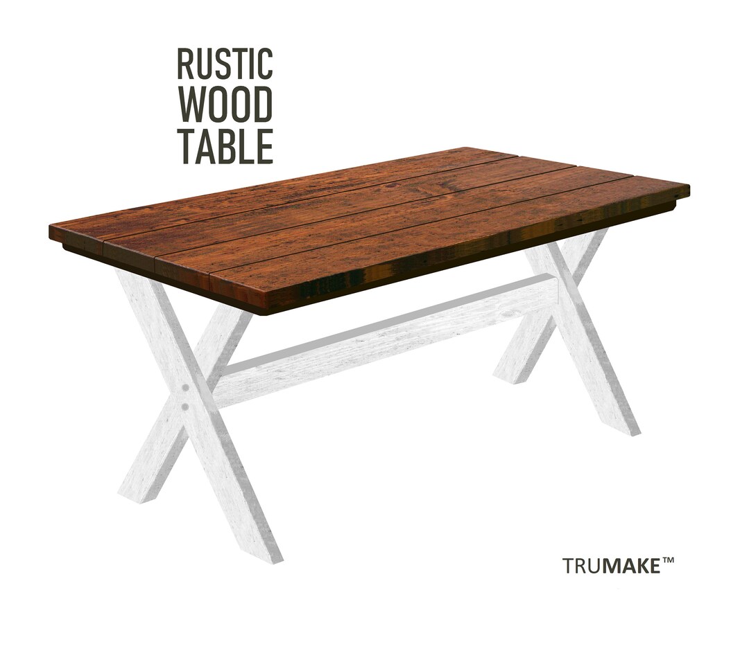 FARMHOUSE TABLE, X-leg Style Table, Wood Dining Table With White Legs ...