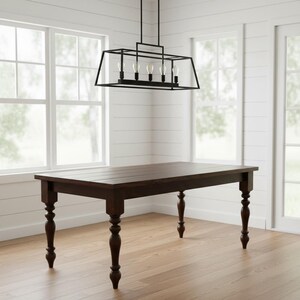 Wood Farmhouse Table | Handcrafted Rustic Solid Wood - Etsy