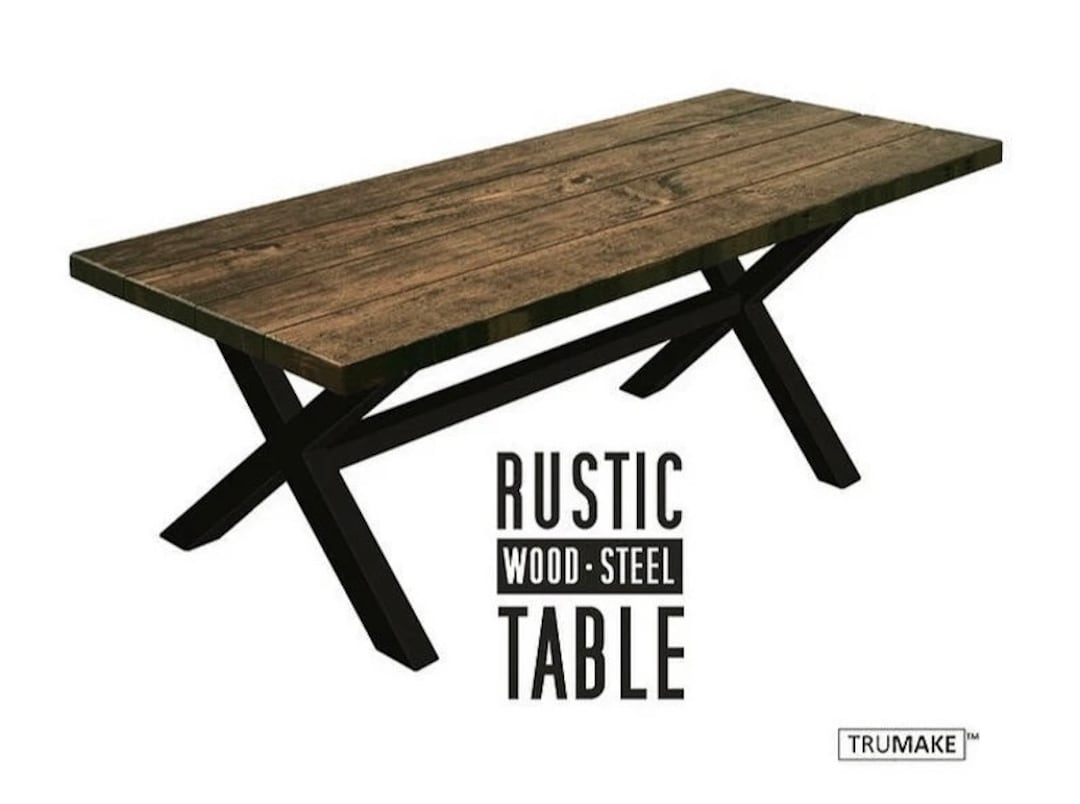 RUSTIC FARMHOUSE TABLE, Dining Table, Harvest Table, Solid Wood and ...