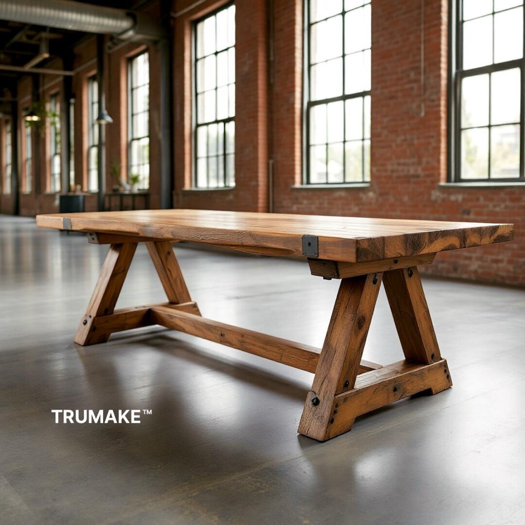 RUGGED TABLE | Rustic Dining Table | Harvest Wood Dining Table | Chunky ...