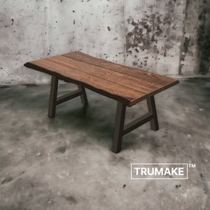 RUSTIC EDGE TABLE, Rough Edge Dining Table, Harvest Table, Solid Wood ...