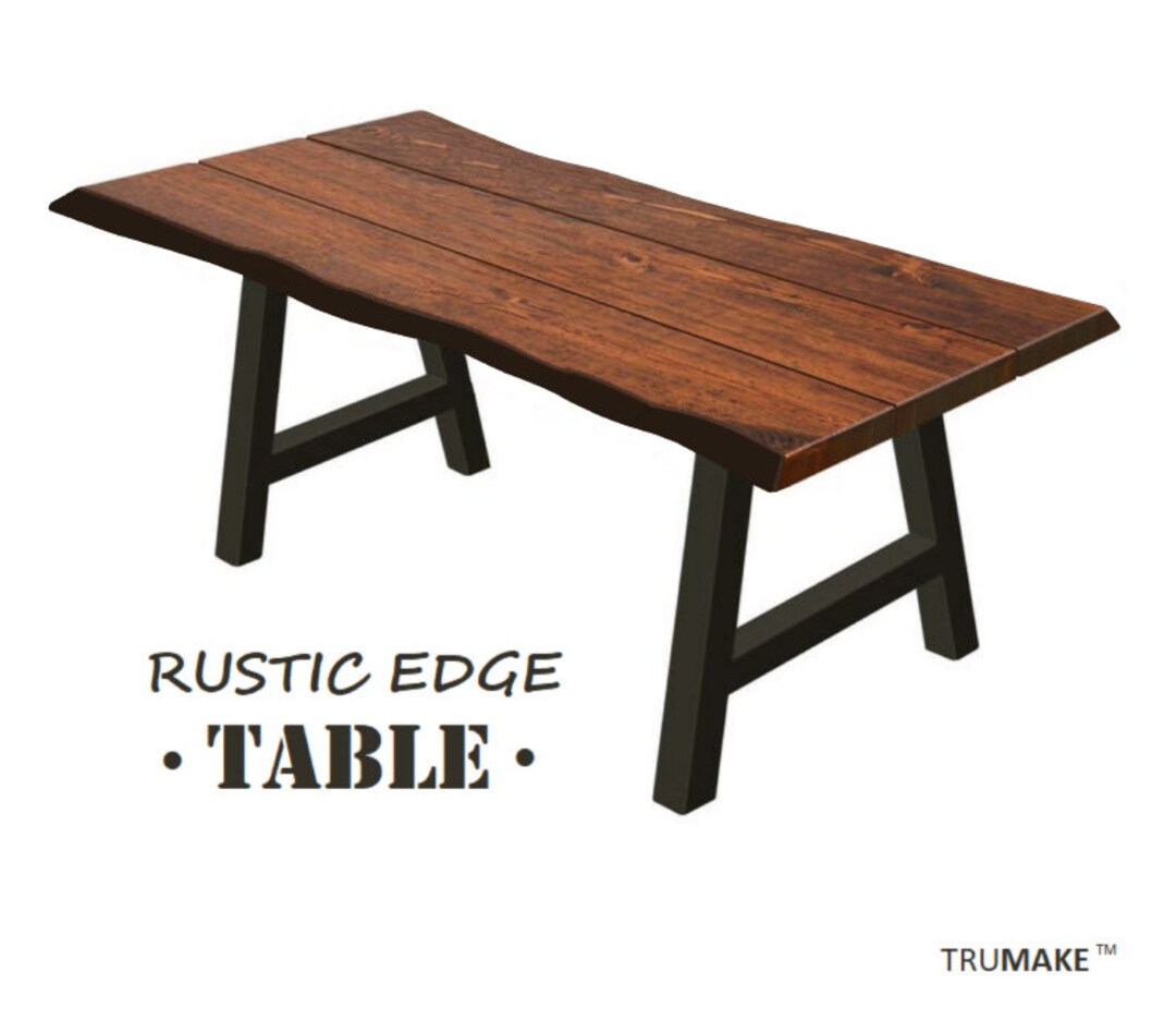 RUSTIC EDGE TABLE Rough Edge Dining Table Harvest Table - Etsy