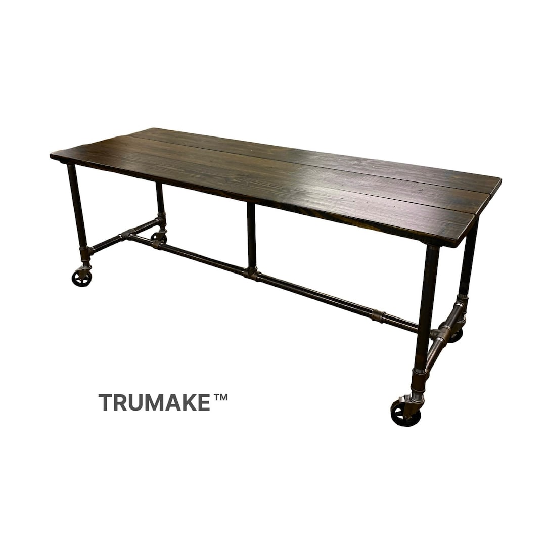 Mobile Table on Wheels | Rolling Vintage Bar Table. Rustic Bar Table ...