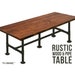 Conference Table Rustic Wood & Pipe Table, Industrial Dining Table ...