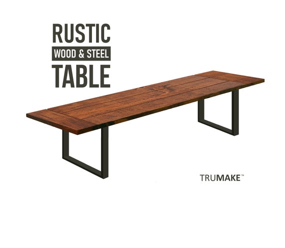 Wood table with stainless steel legs store