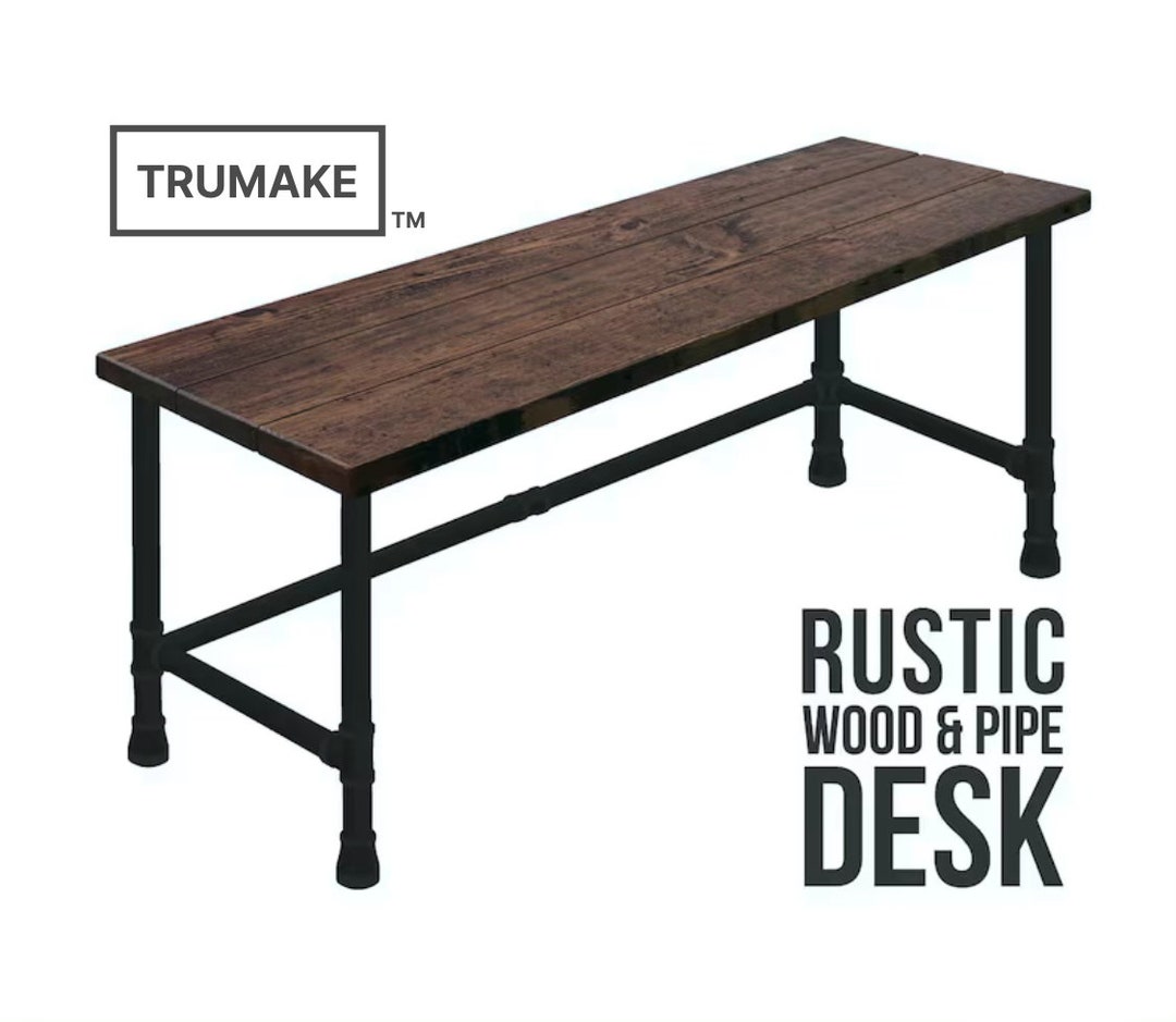 Pipe Leg Desk, Industrial Style Desk, Rustic Wood and Pipe Desk ...