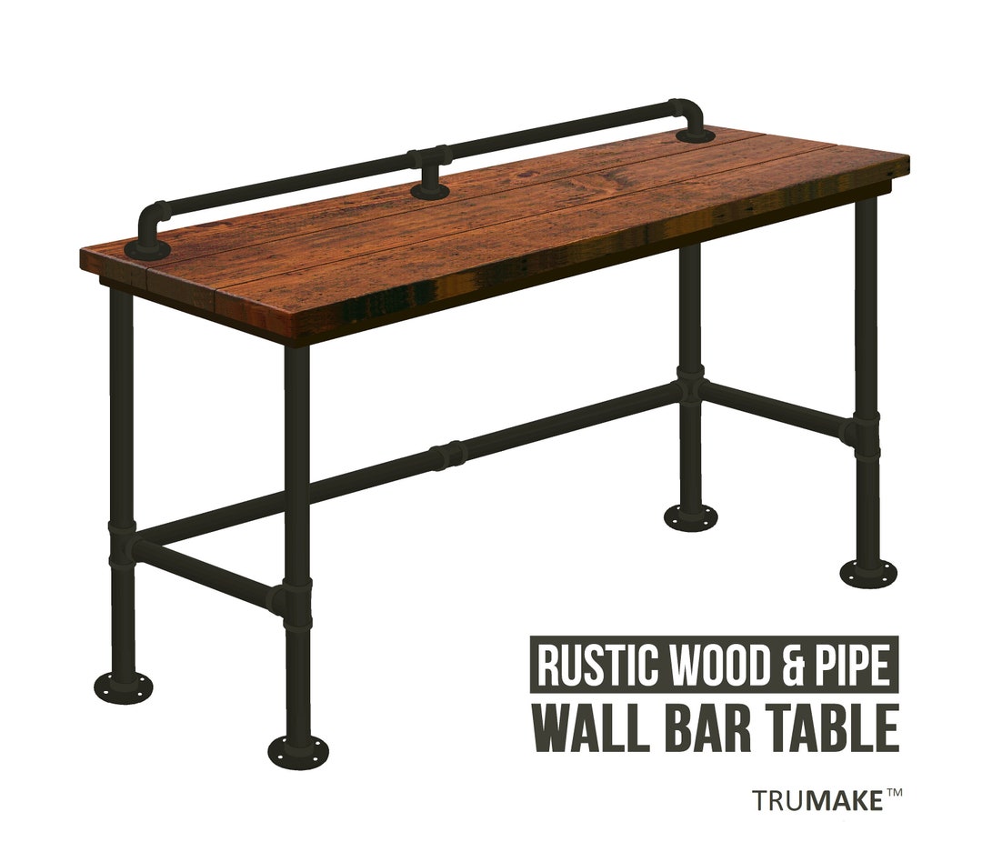 Wall Bar Table, 36 Tall Counter Height, Industrial Style Bar Table, Pub ...